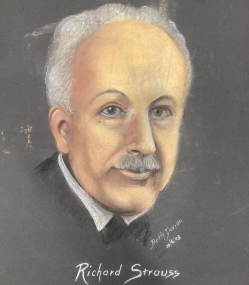 Large original pastel drawing of famous composers – The Vintage Place